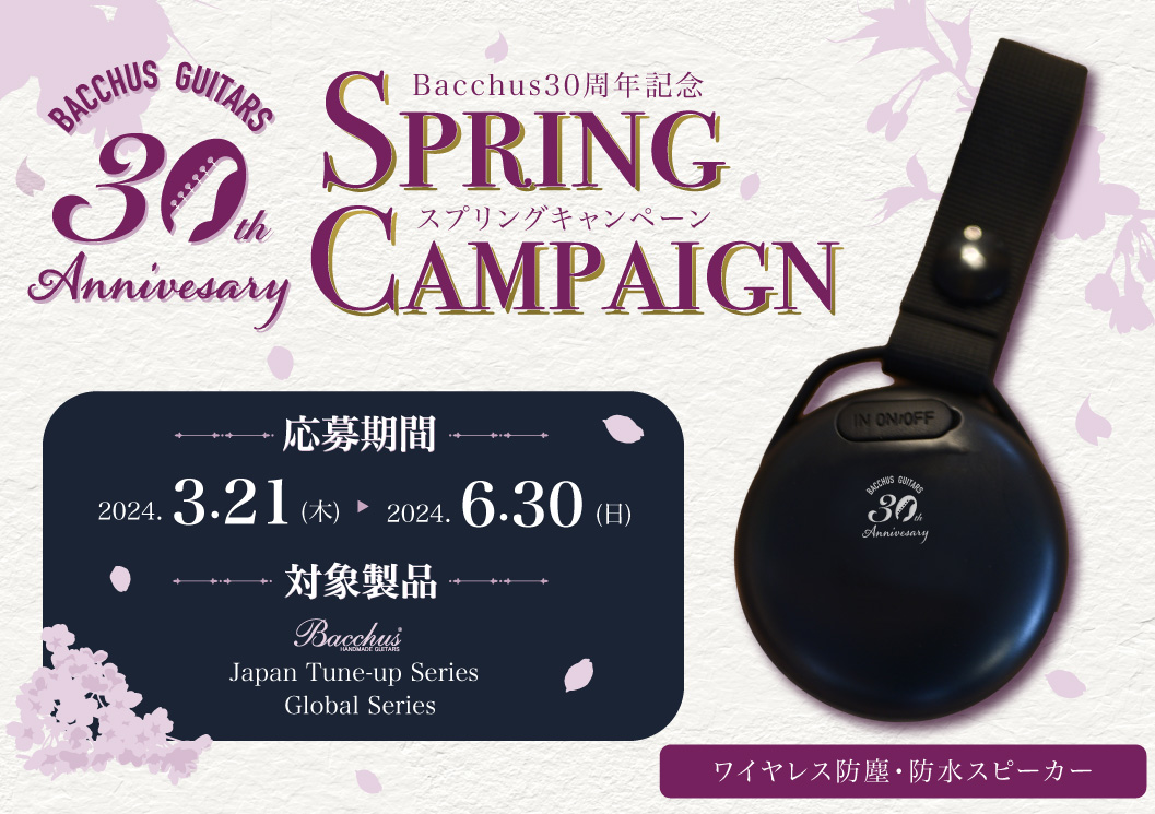 Bacchus 30thAnniversary Spring Campaign | Deviser ｜株式会社ディバイザー｜長野県松本市のギターメーカー